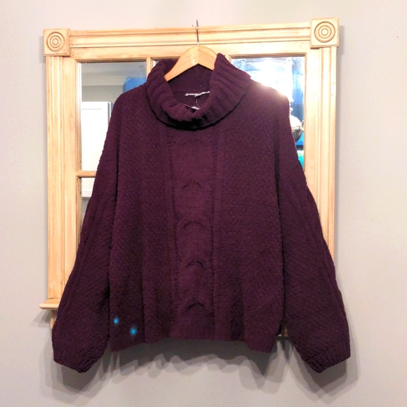Seven7 | Sweaters | Nwt Seven 7 Chenille Turtle Neck Sweater Blackberry ...